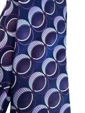 Liz Claiborne | Other | Unbranded Navy Purple Geometric Circles Silk ...